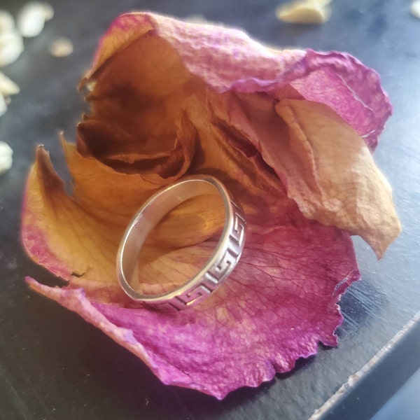 Greek Design Sterling Silver Band - Etsy
