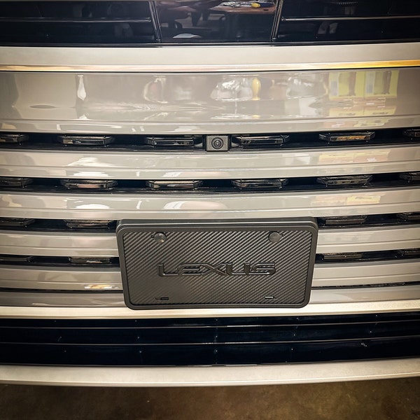 3D (black) Lexus Emblem Carbon Fiber Style Aluminum Vanity Front ...