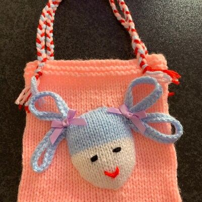 Jolly Dolly Bags 6 15cm, Child's Knitted Bag Pattern Bag Knitting ...