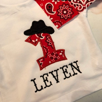 Number One Cowboy Hat 1st Birthday Applique Machine Embroidery Design ...