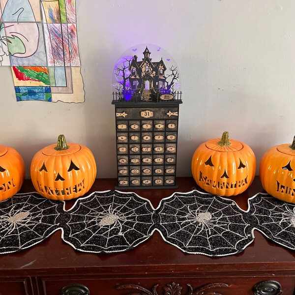 Personalized Halloween Countdown Advent Calendar Wooden Light up Zombie ...