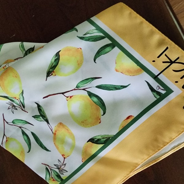 Customize Name Lemon European Inspired Large Square Neckerchief Bandana ...