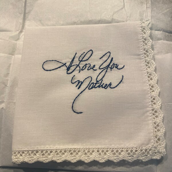 Custom Handwritten Embroidered Wedding Handkerchief for the Bride ...
