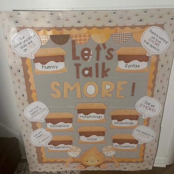 Speech Therapy Room Decor, Bulletin Board Kit, Fall Campfire S’mores ...
