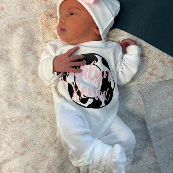 Baby Girl Outfit, Coming Home Outfit, Custom, Handmade Personalized Set, Babyshower Gift ...