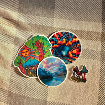 Trippy Face Vinyl Sticker Psychedelic Vinyl Sticker Stickers for ...