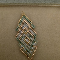 PDF Pattern Geomeric Green Seed Bead Earrings Pattern - Brick Stitch ...