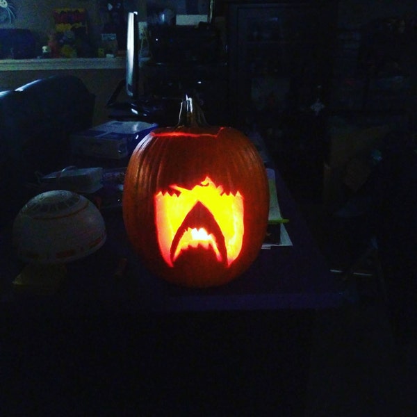 Printable Pumpkin Stencil for Carving - JAWS Shark and Swimmer ...