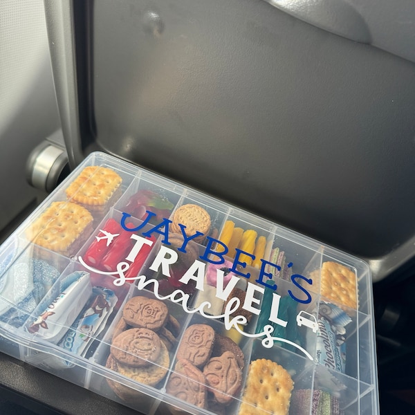 Personalised Travel Snacks Box | FOOD SAFE | Plane Snacks | Road Trip ...