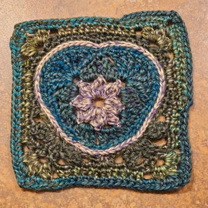 Crochet Pattern. Part 1 Heart in Bloom Motif. Instant Digital Download ...