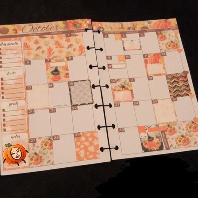 October Mini Happy Planner, October Monthly Stickers Kit, Halloween ...