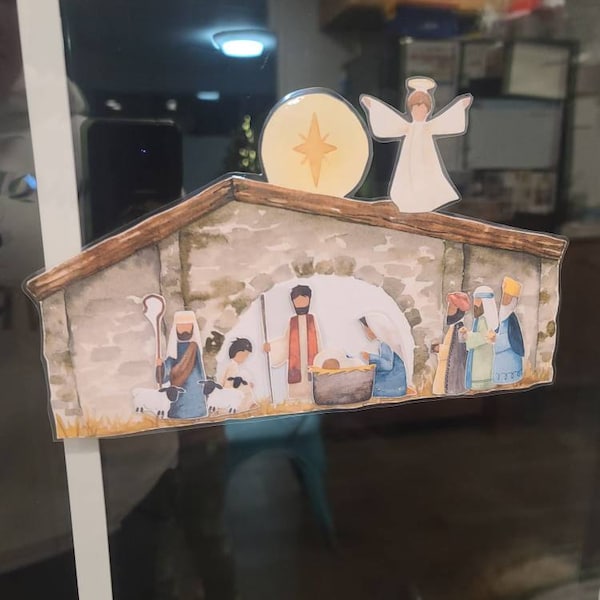 Paper Nativity Set With Scripture Story Cards | Printable Nativity Set ...