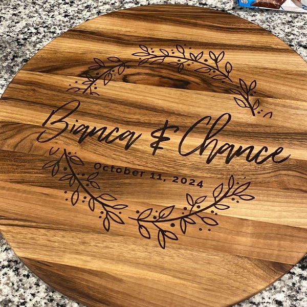 Couple Name Engraved Lazy Susan Turntable, Personalized Lazy Susan ...