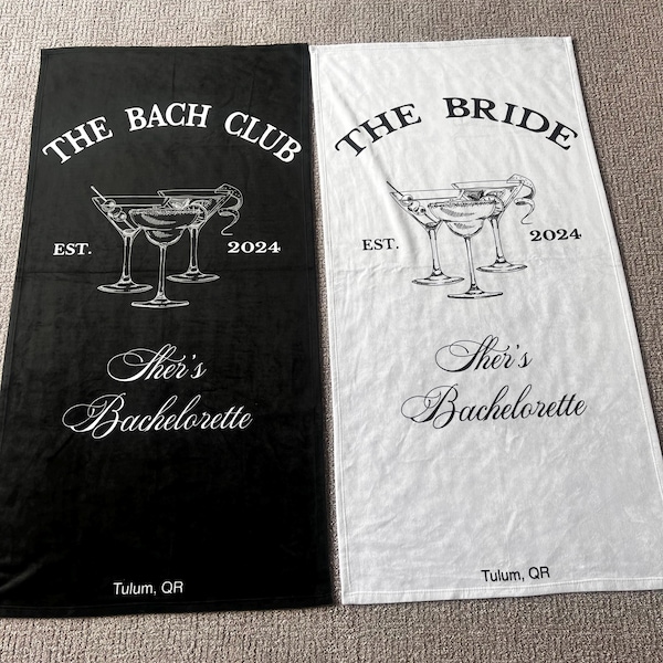 Bachelorette Beach Towel, Last Toast on the Coast Towel, Personalized ...