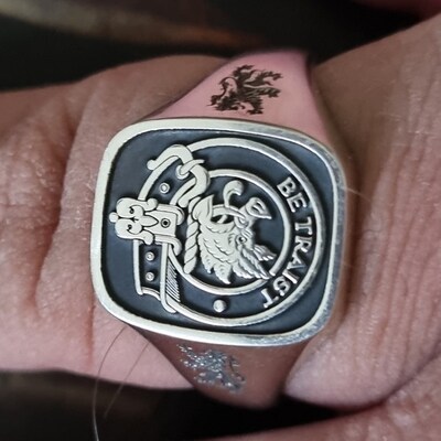 Macpherson Scottish Clan Signet Ring, Silver Handmade and Laser ...