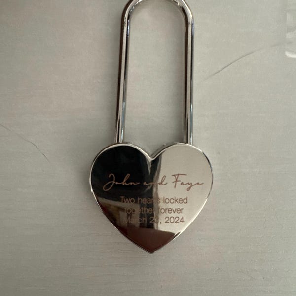 Engraved Heart Love Lock With Key - Travel Bridge Love Locks for ...