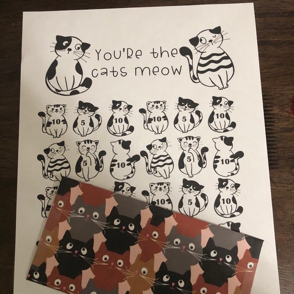 You're the Cat's Meow Savings Challenge and Cash Envelope - Etsy
