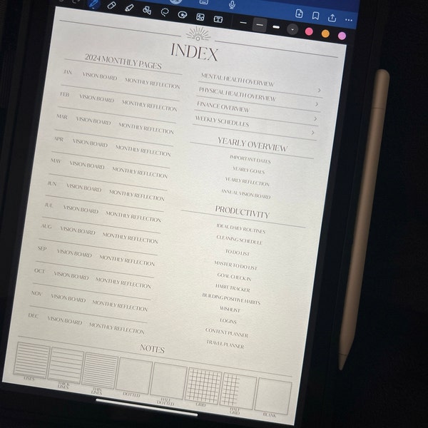 Monthly Planner Goodnotes Template Monthly Calendar Monthly Journal ...