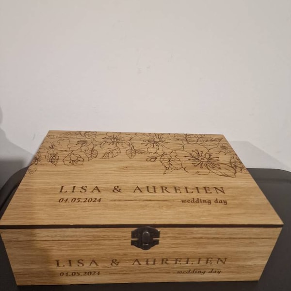 Custom Memory Keepsake Wooden Love Box With Personalization - Wedding ...