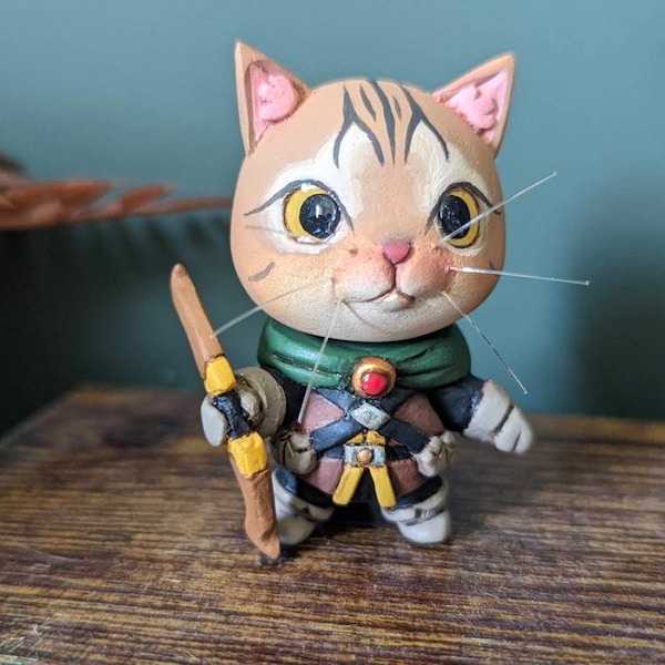 Handmade Bunny Wizard, Polymer Clay Rabbit, Handcrafted Art Toy, Cute ...