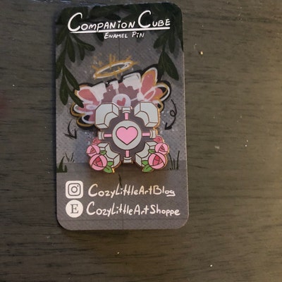 Floral Companion Cube 1.25 Inch Enamel Lapel Pin - Etsy