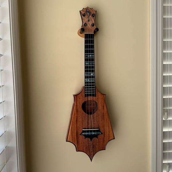Unique Rustic Modern Oval Ukulele Wall Mount Handmade - Black/brown - Etsy
