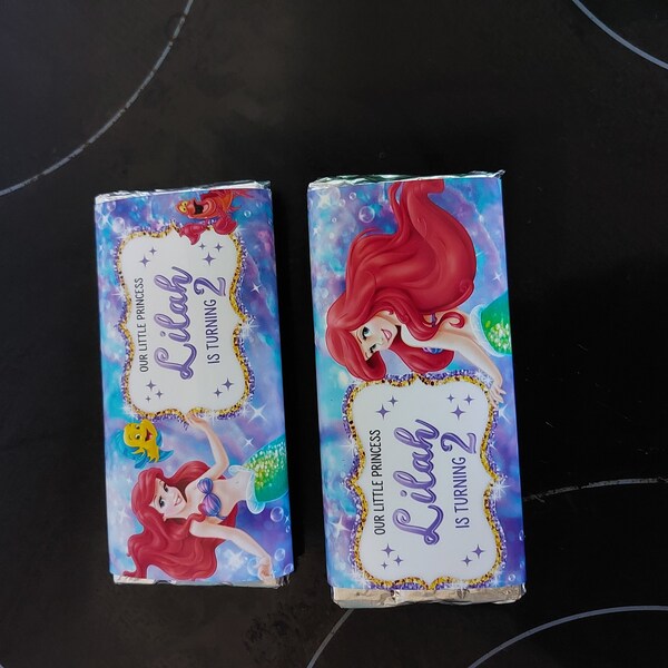 Little Mermaid Birthday Party Candy Bar Wrapper Little Mermaid Ariel ...