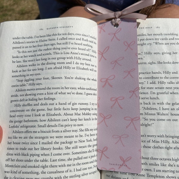 Coquette Bow Bookmark Pink Bookmark With Ribbon Pink Coquette Bookmark ...
