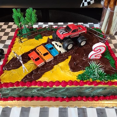 Monster Truck Cake Kit / Big Truck Crushing Cars Birthday / DIY Easy ...