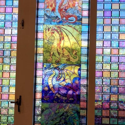 Werewolf Stained Glass Window Cling Werewolf Window Film Werewolf ...