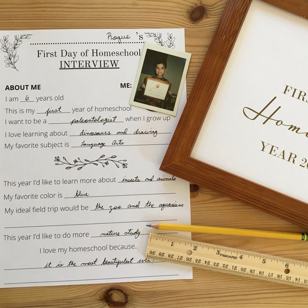 First Day of Homeschool INTERVIEW Printable - Etsy