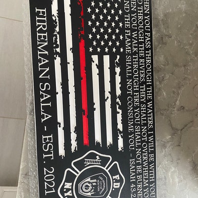 Fireman Personalized Sign Firefighter Gift Idea, Fireman Gift, Custom ...