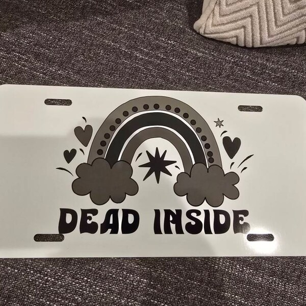 Peace Symbol License Plate, Retro License Plate. Muted Rainbow Colors ...