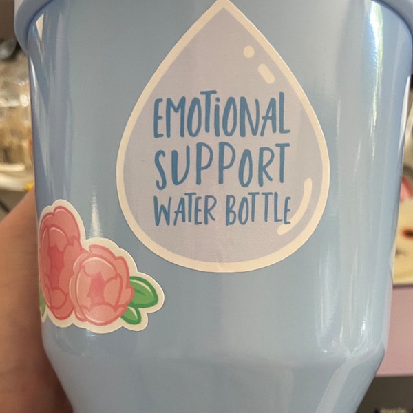 Emotional Support Water Bottle Sticker Die Cut Vinyl Stickers - Etsy Canada