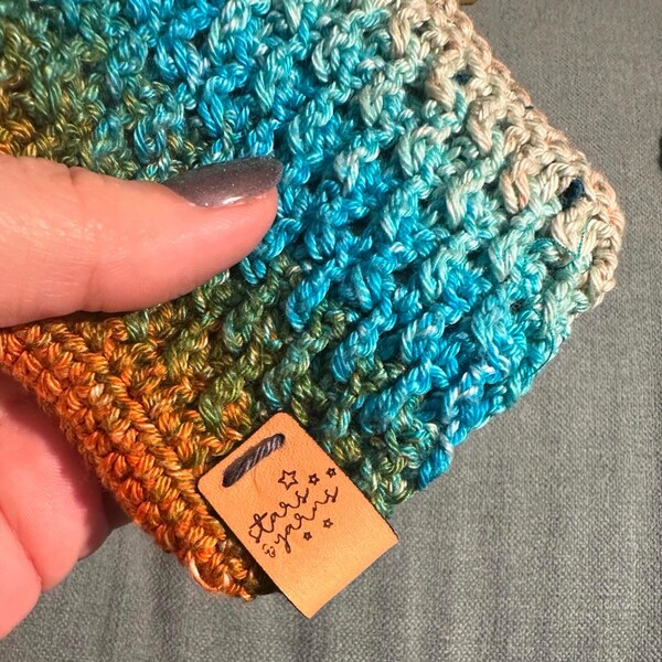 Folding Leather Label Pack Hand Knitted With Love O5 Genuine Italian ...