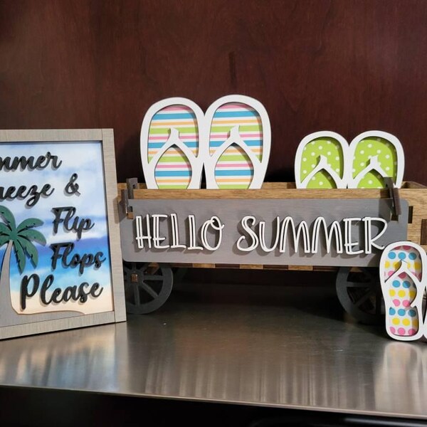 Hello Summer Interchangeable Bundle for Raised Shelf or Wagon Shelf ...