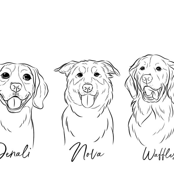 Pet Portrait Multiple Pets, Dog Portrait, Custom Cat Portrait, Animal ...