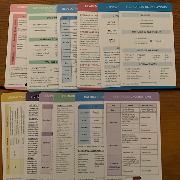 Adult Vital Signs & Pain Assessment Nursing Reference Cards, Adult ...