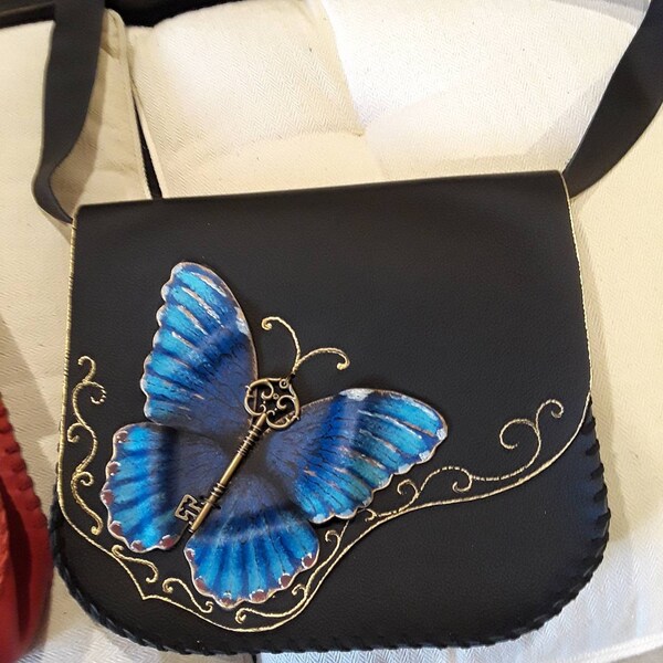 Morpho Butterfly Bag Blue Butterfly Bag Painted Butterfly Purse ...