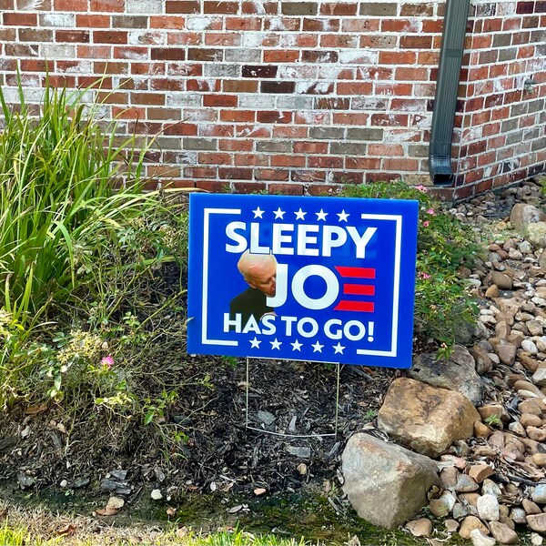 Biden for Prison YARD SIGN 18in X 24in Double Sided & Frame Sleepy Joe ...