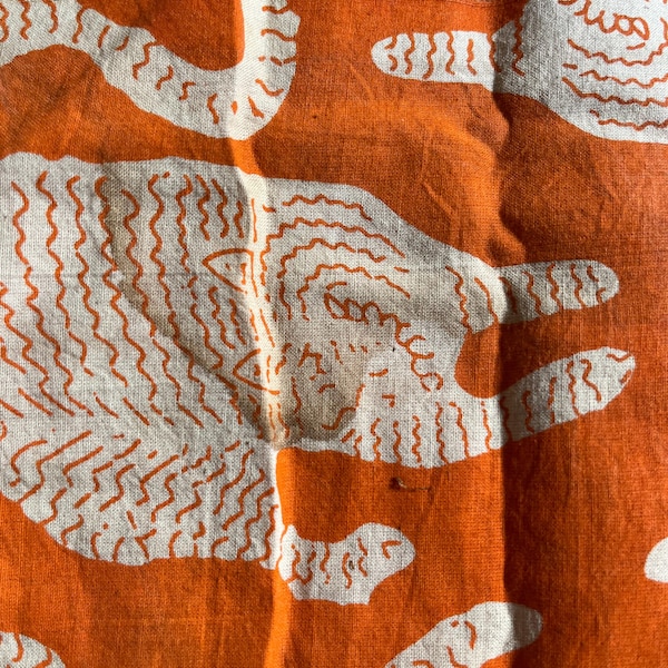 Tibetan Tiger Hand Print Indian Hand Block Printed Fabric,pure 100% ...