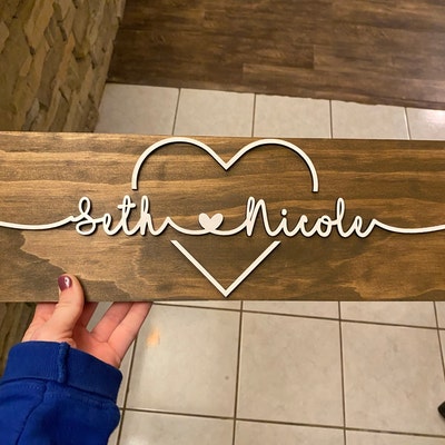 Personalized Couple Name Sign With Heart ,lovers Sign, Valentine's Day ...