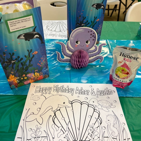 Personalized Printable Under the Sea Birthday Party Favor Childrens ...