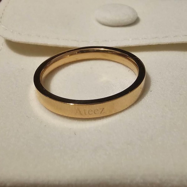 ATEEZ RING/ Personalized Ring, Kpop, Atiny, Subtle Engraved Ring ...