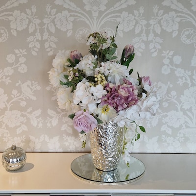 The King Real Touch Floral Arrangement Centerpiece, Artificial Silk ...