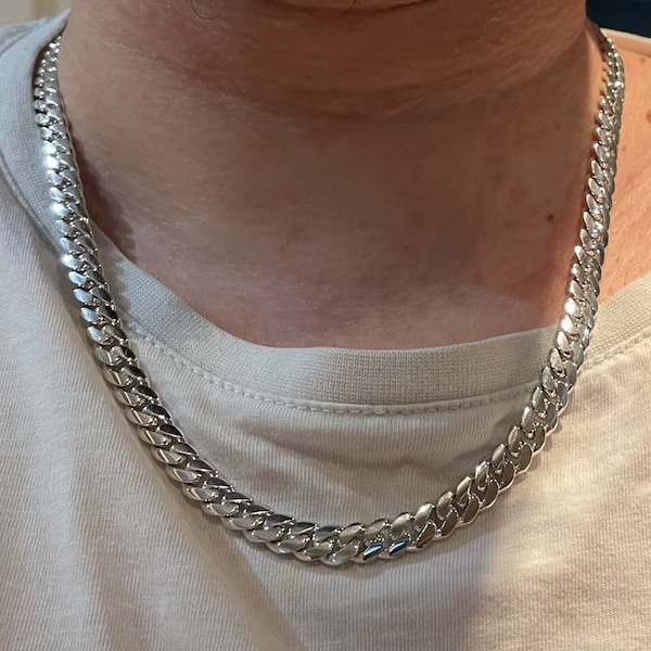 9mm 999 Pure Solid Silver Hand Made Cuban Link Chain 20inch - Etsy