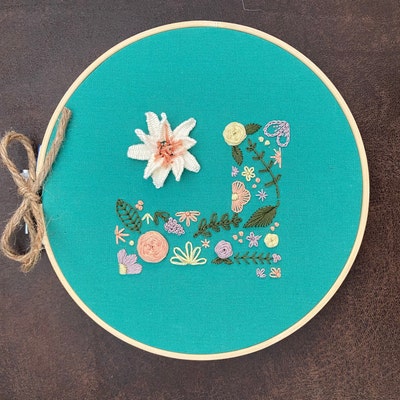 Floral Alphabet Letter R Initial Embroidery PDF Pattern, Instant ...