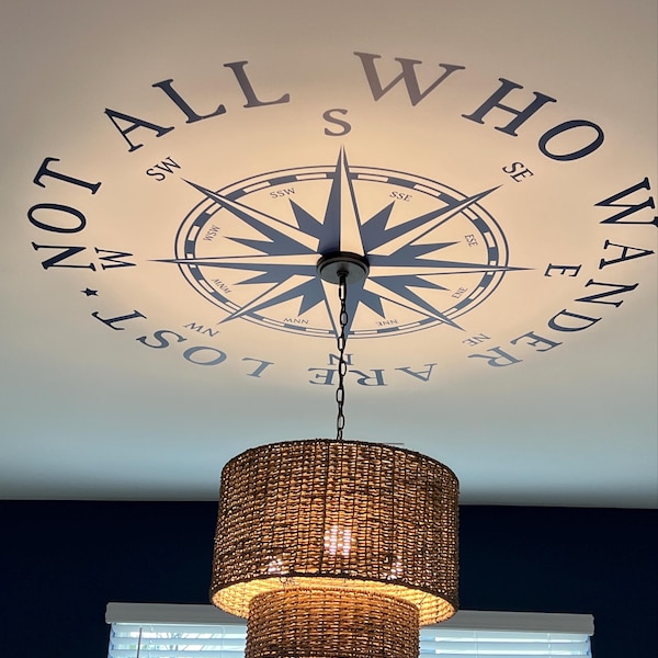 Ceiling Medallion Compass Rose Decal Nautical Beach Decor Not All Who ...