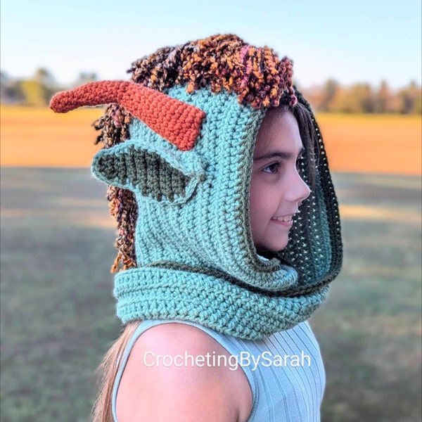 Gamer Dragon Scoodie Crochet Pattern: Hooded Scarf (PDF Pattern) - Etsy