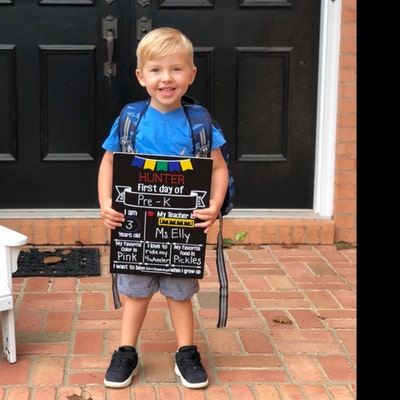 First Day of School Chalkboard, First Day of School Sign Reusable, Back ...